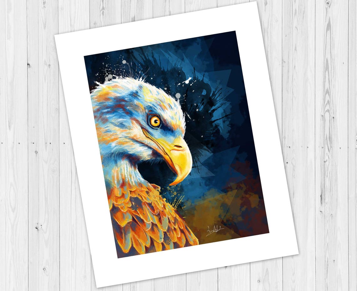 Bald Eagle Art Print, Bird Print, Eagle Poster, Animal Print for Kids ...