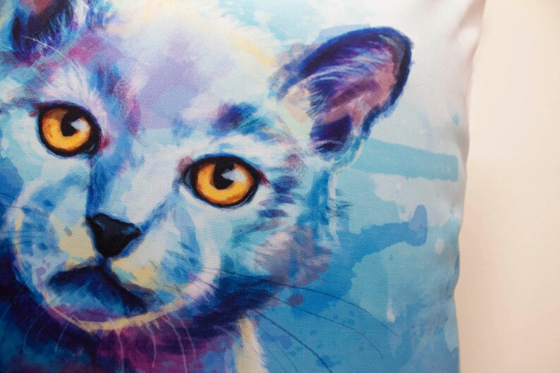 Cat Throw Pillow Cover 18x18, Cat Pillow Case, Animal Cushion, Animal ...