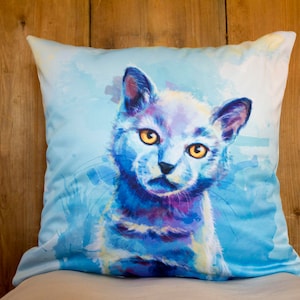 Cat Throw Pillow Cover 18x18, Cat Pillow Case, Animal Cushion, Animal ...
