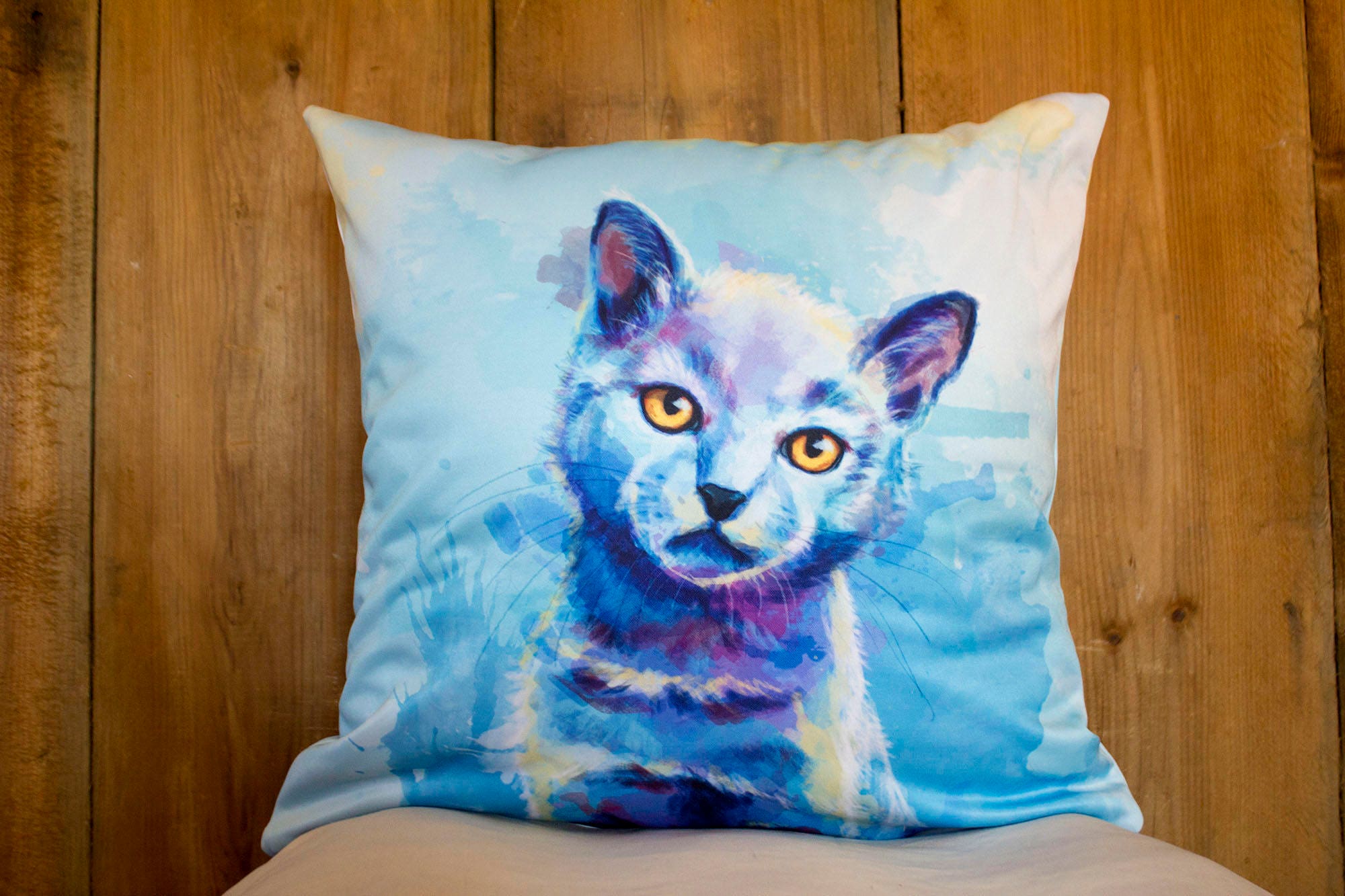 Cat Throw Pillow Cover 18x18, Cat Pillow Case, Animal Cushion, Animal ...