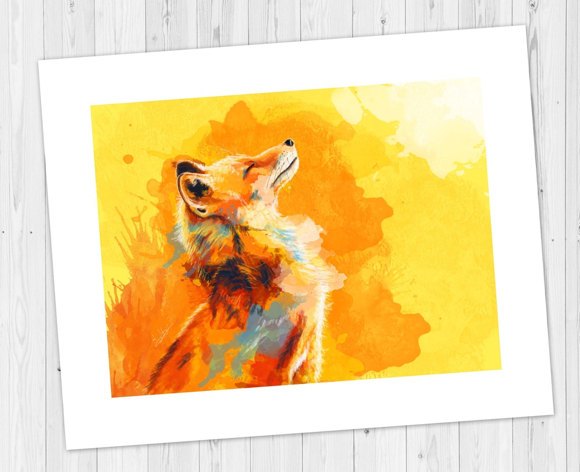 Fox Art Print Cute Animal Prints Fox Poster Woodland | Etsy