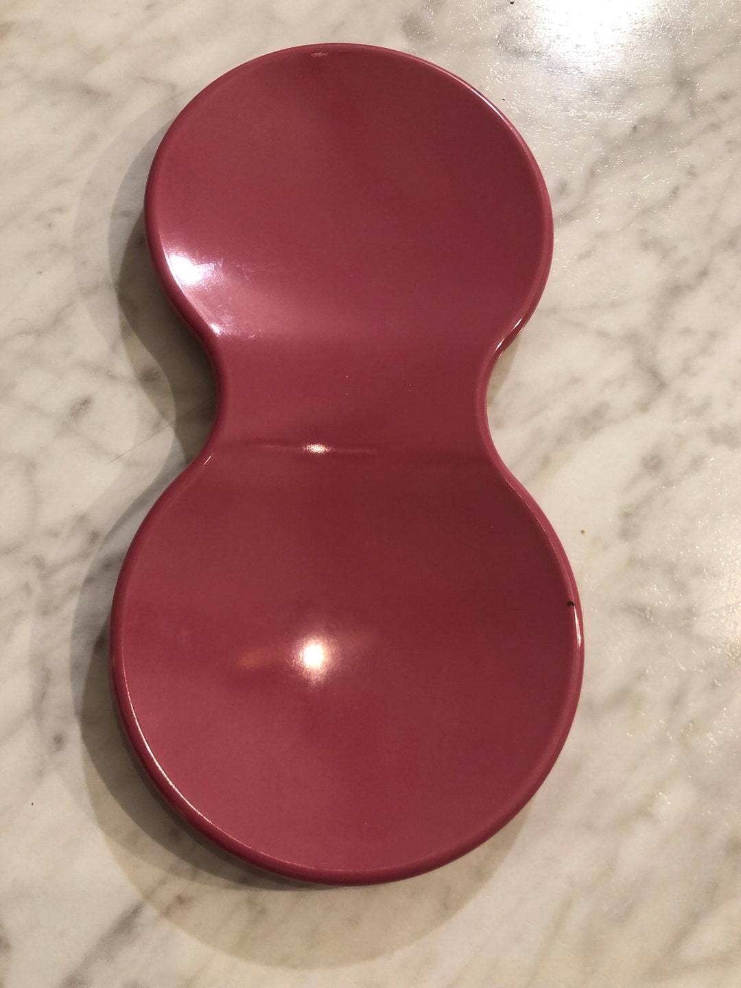 Vintage Tupperware Retro Hot Pink Oven Counter Top Spoon Footed Double ...