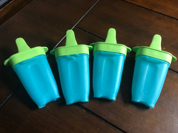 Four Vintage Tupperware Green and Blue Popsicle Makers Molds - Etsy