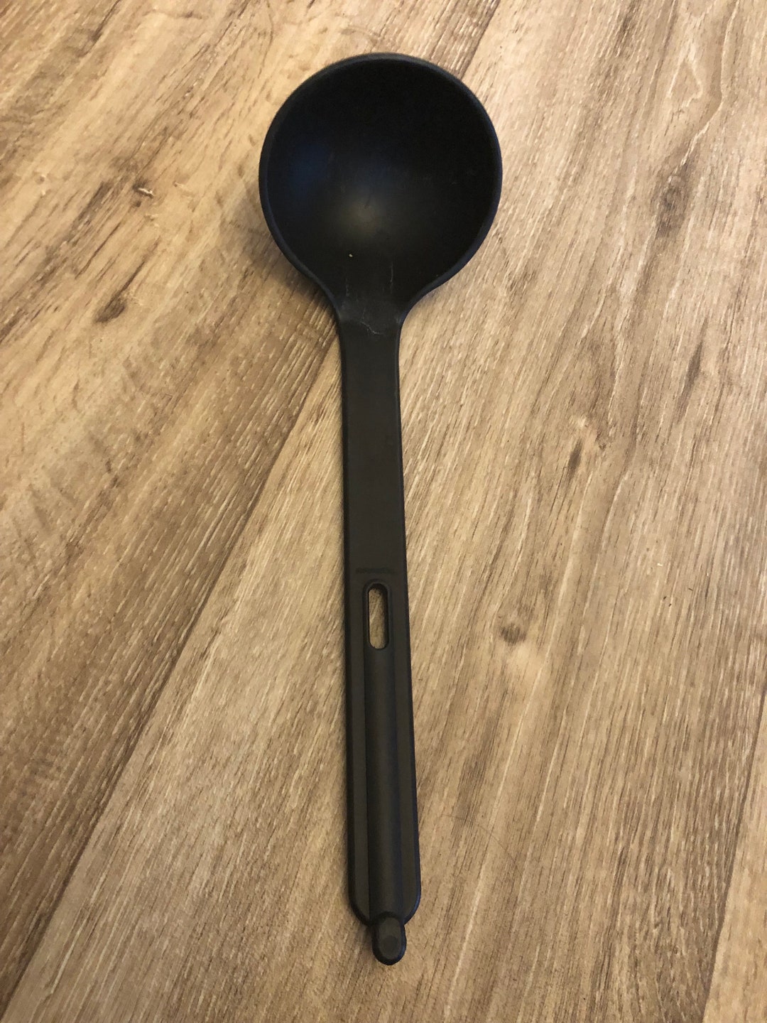 Vintage Tupperware Black Soup Ladle Large Serving Spoon Utensil Hanging ...