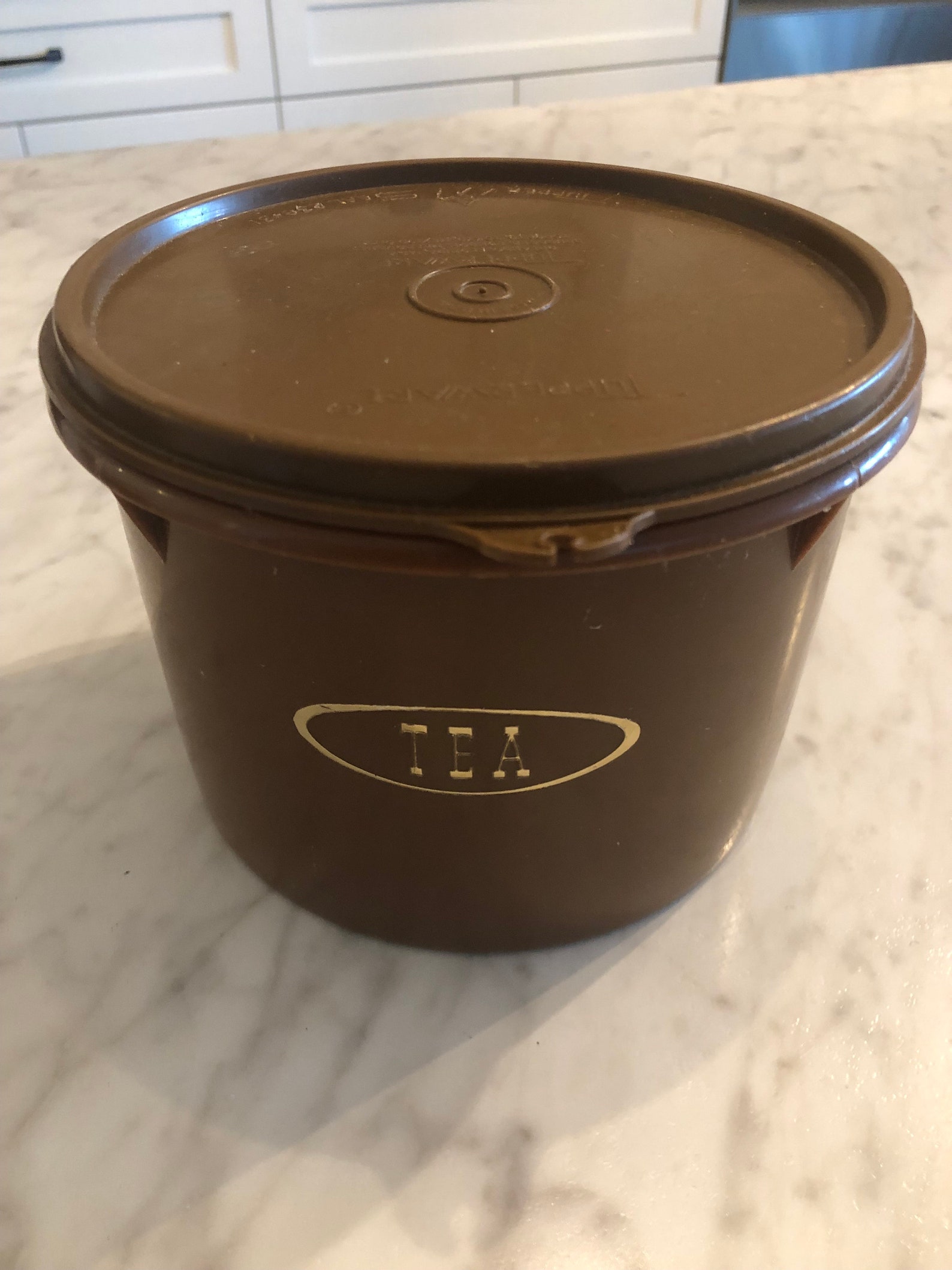 Vintage Tupperware Dark Brown Hot Tea Canister Coffee Tea Bags Loose ...