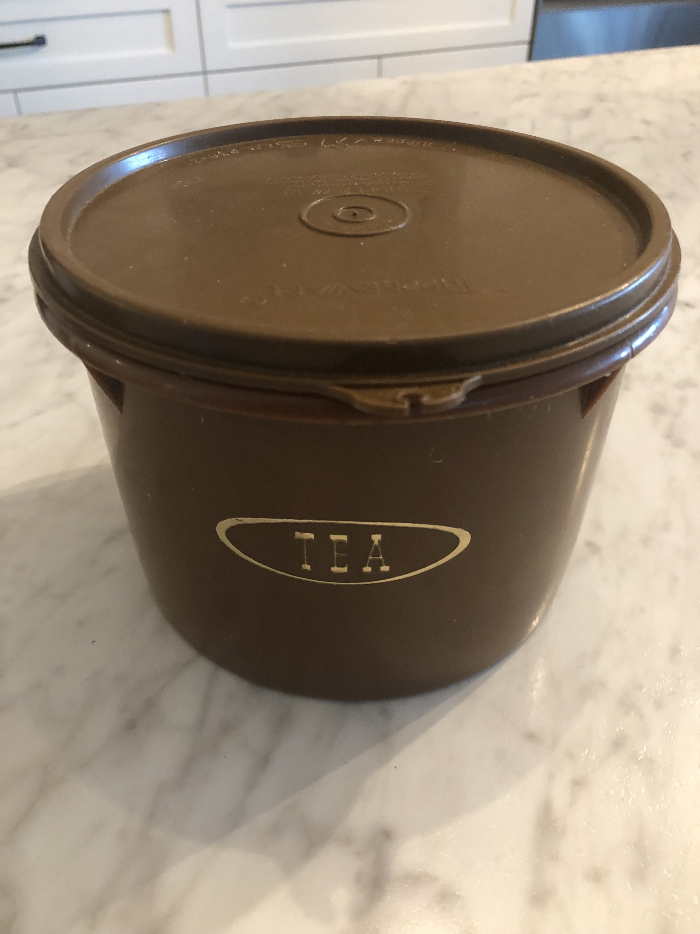 Vintage Tupperware Dark Brown Hot Tea Canister Coffee Tea Bags Loose ...