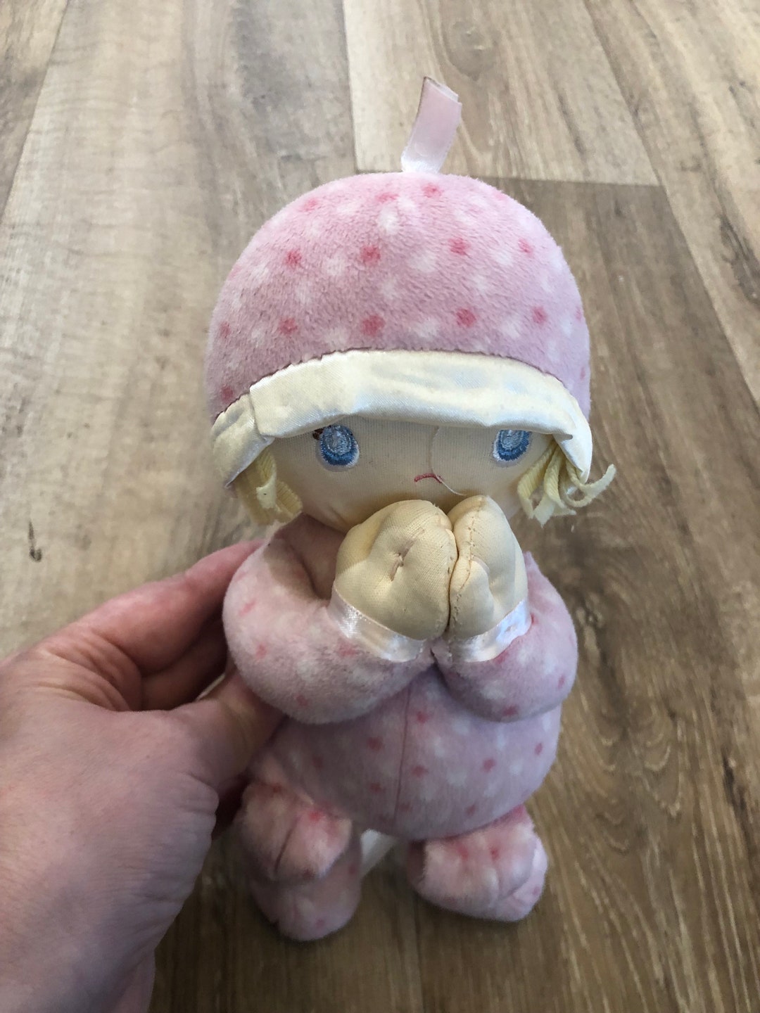 Vintage Precious Moments Praying Baby Girl Plush Doll 10” Now I Lay Me ...