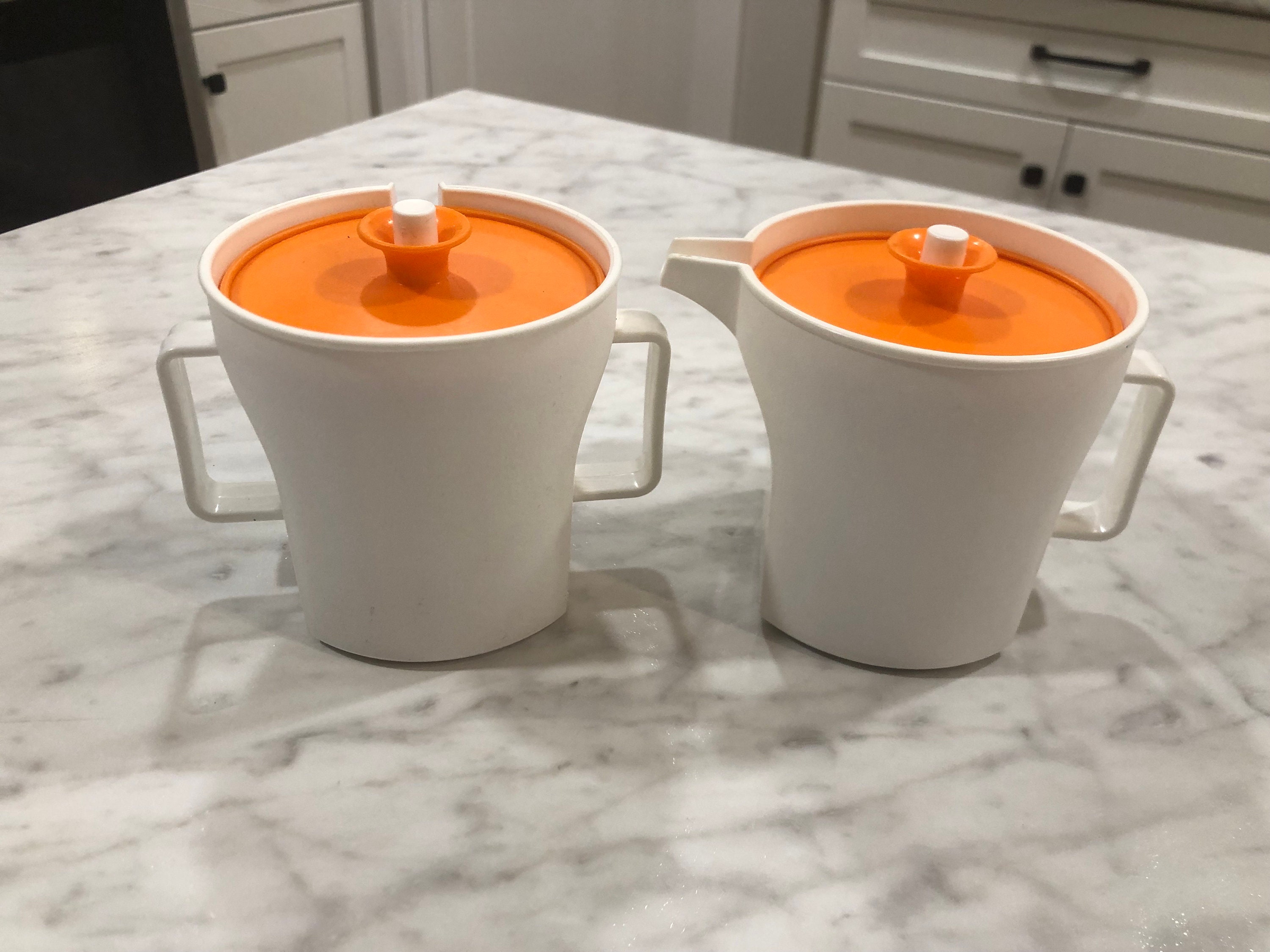 Vintage Tupperware creamer cream and sugar containers dispensers ...