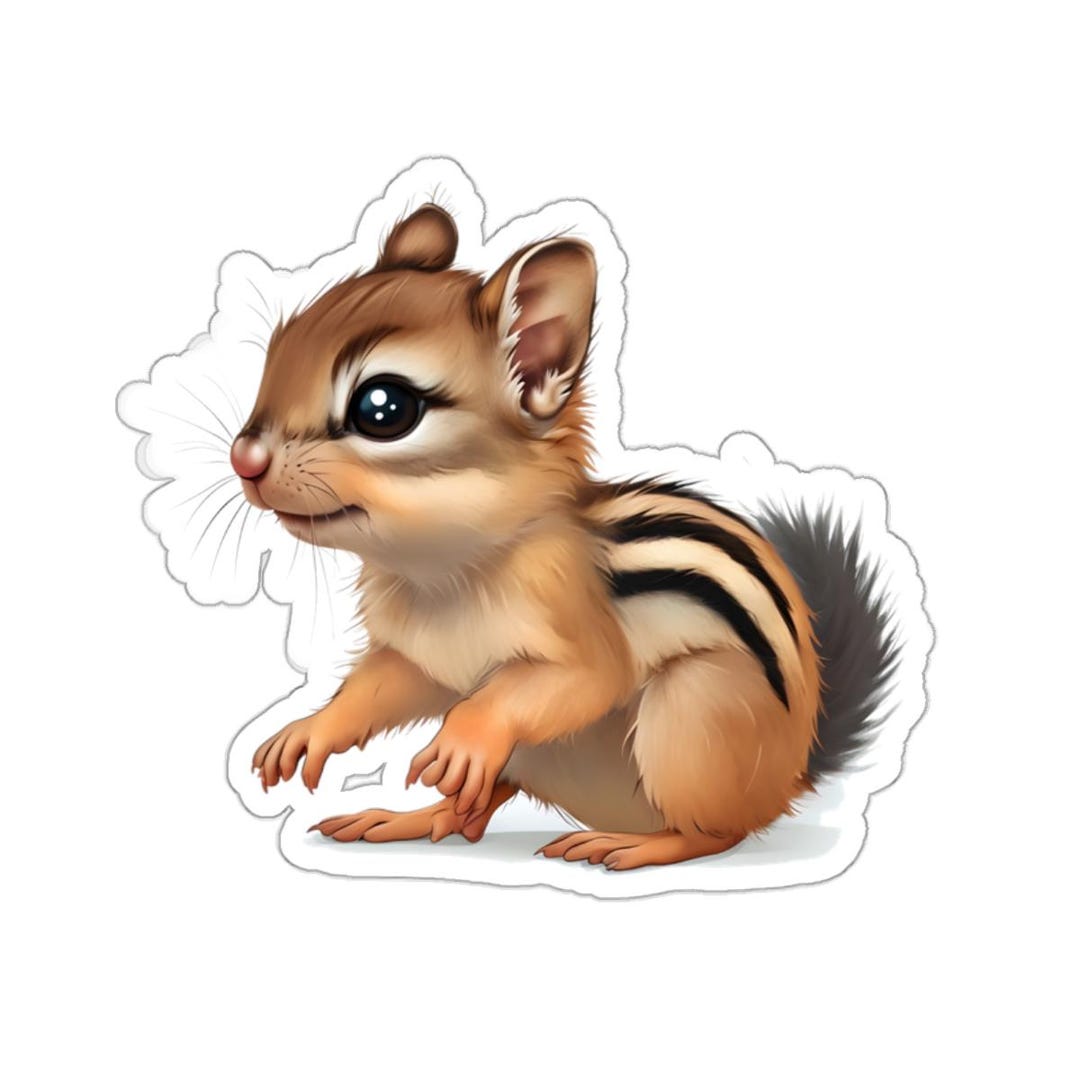 Chipmunk Die-cut Stickers - Fun Animal Illustration, Cute Laptop Decals ...