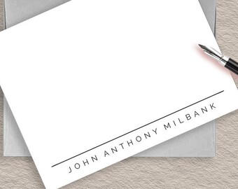 Personalized Stationery for Men, Mens Stationary, Mens Notecards ...
