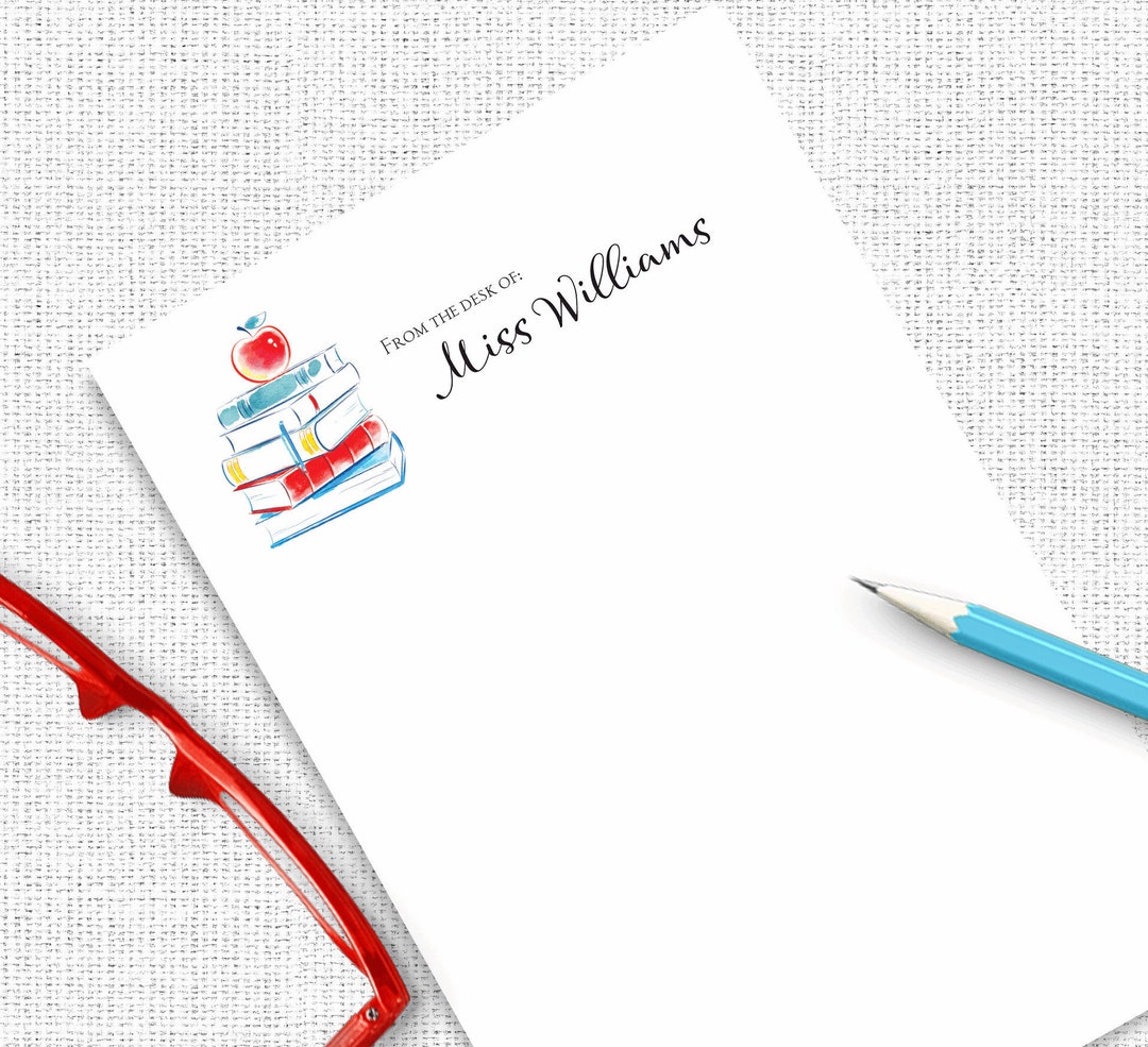Personalized Teacher Note Pad, Personalized Notepad, Back to School ...