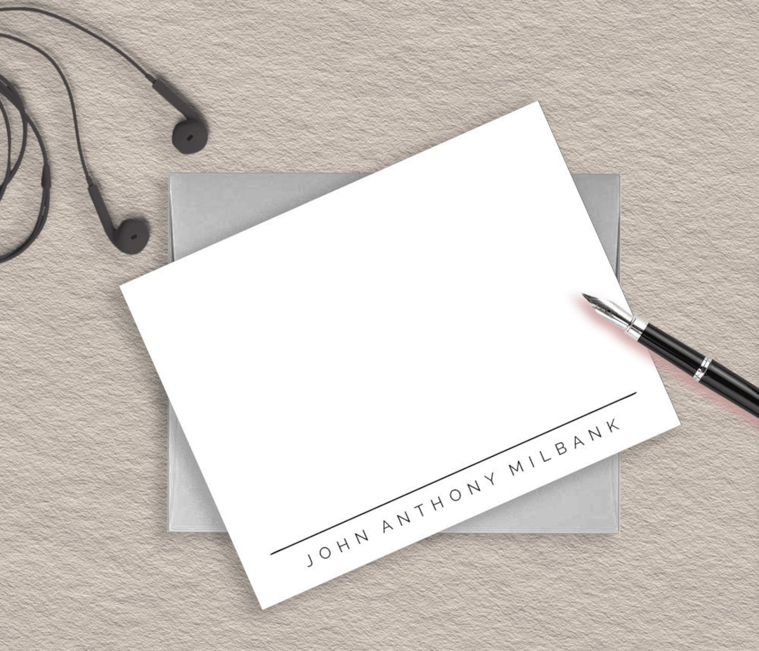 Personalized Stationery for Men, Classic Business Note Cards ...