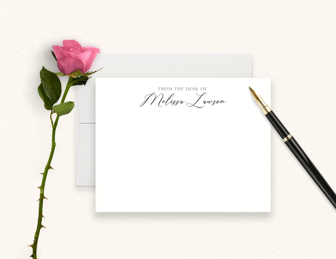Personalized Stationery, Note Cards, Thank You Cards, From the Desk Of ...