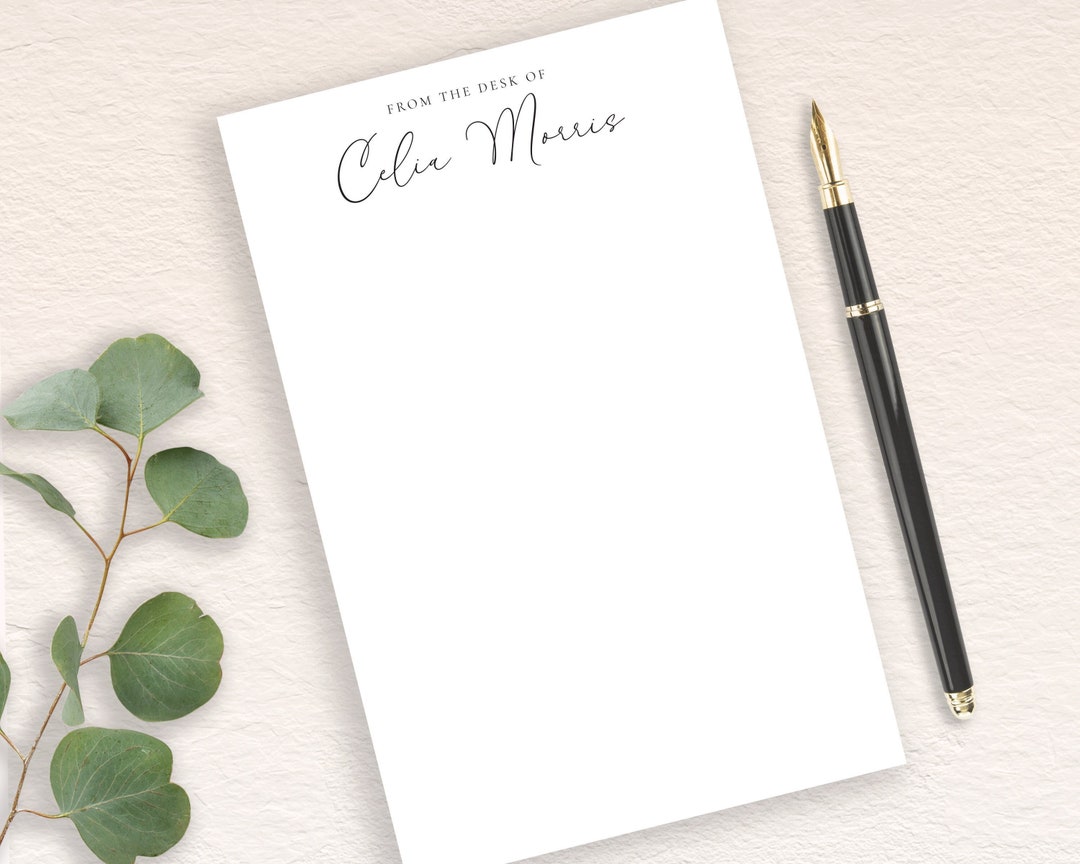 Personalized Notepad, Custom Script Writing Pad, From the Desk Of ...