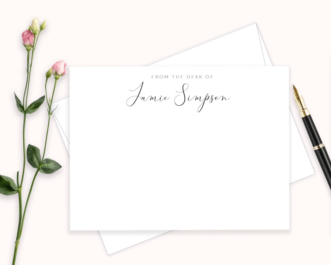 Personalized Stationery, Note Cards, Thank You Cards, From the Desk Of ...