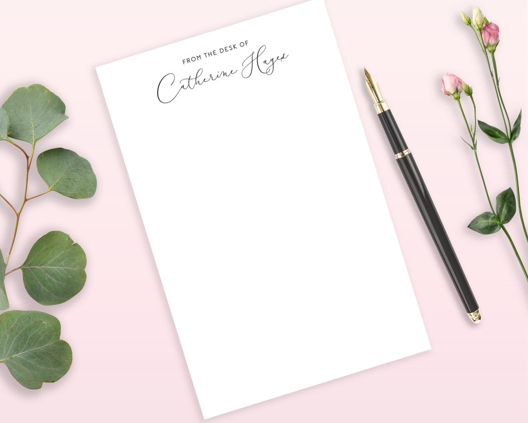 Personalized Notepad, Custom Script Writing Pad, From the Desk Of ...