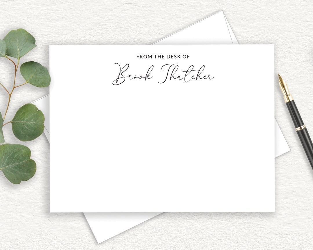 Personalized Stationery, Note Cards, Thank You Cards, From the Desk Of ...