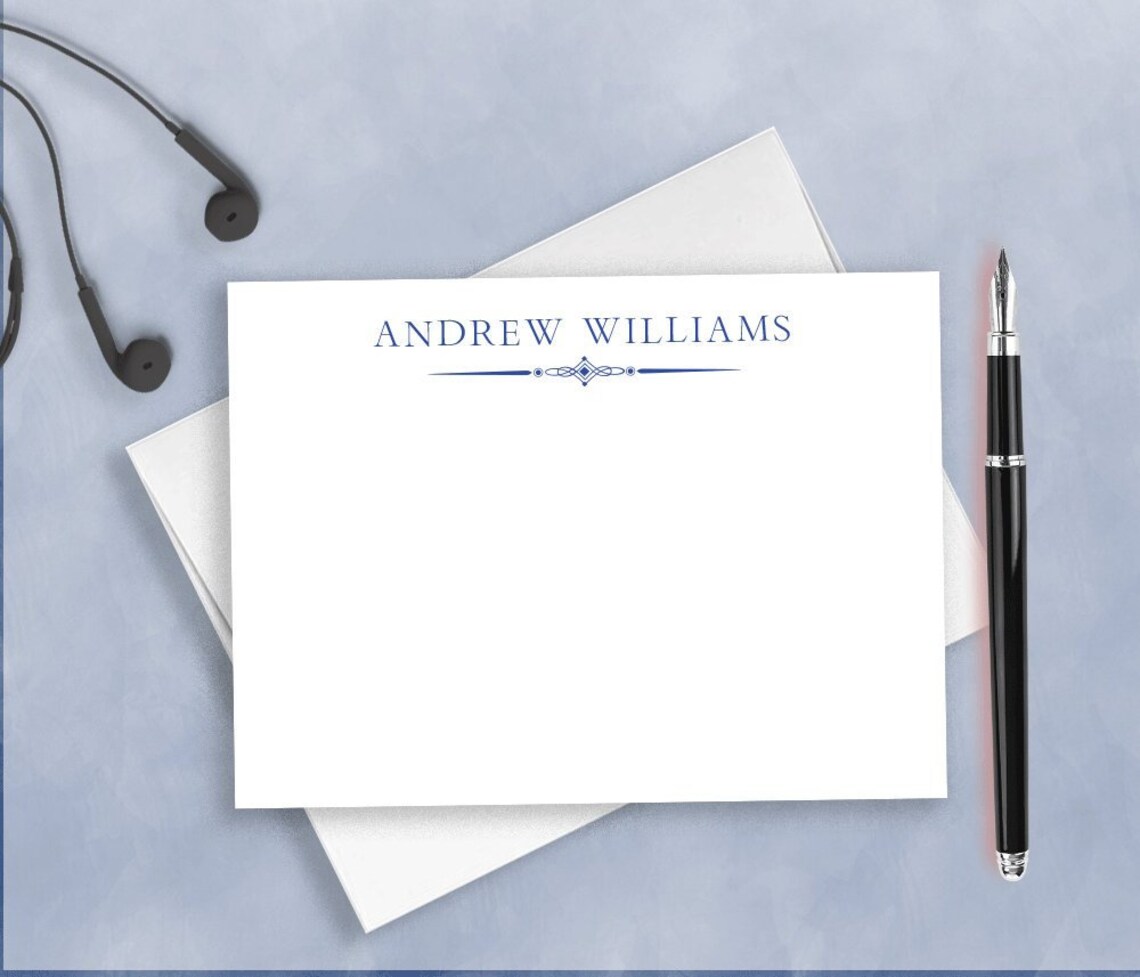 Personalized Stationery for Men, Mens Stationary, Mens Notecards ...