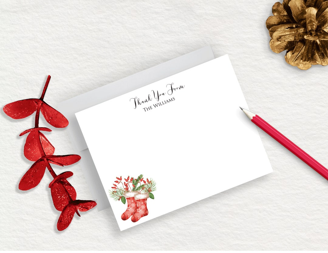 Personalized Christmas Thank You Cards, Holiday Thank You Notes ...