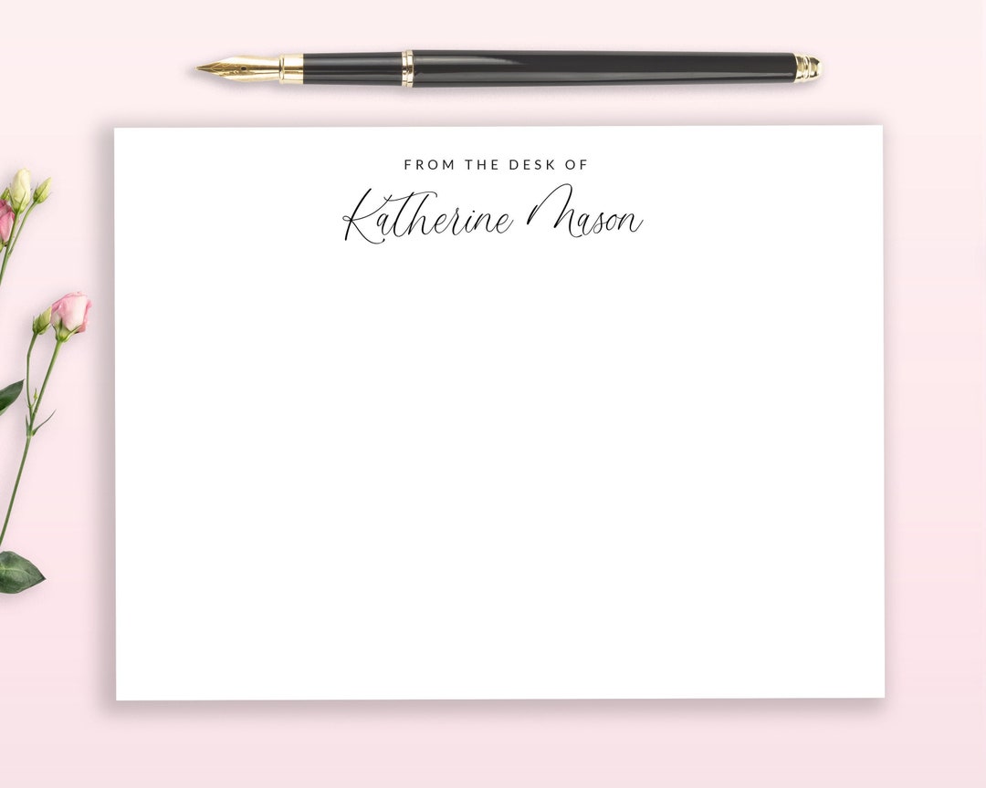Personalized Stationery, Note Cards, Thank You Cards, From the Desk Of ...