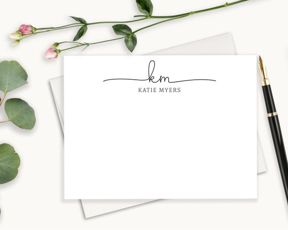 Personalized Monogram Stationery Monogrammed Thank You Note | Etsy