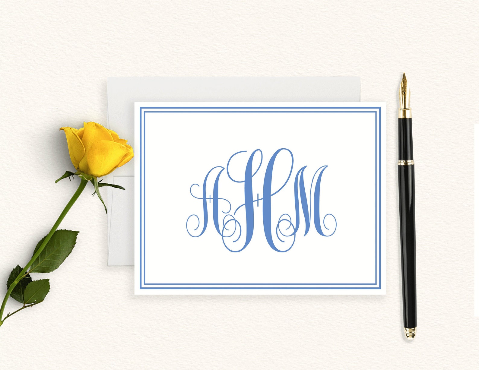 Monogrammed Personalized Stationery Personalised Initials - Etsy