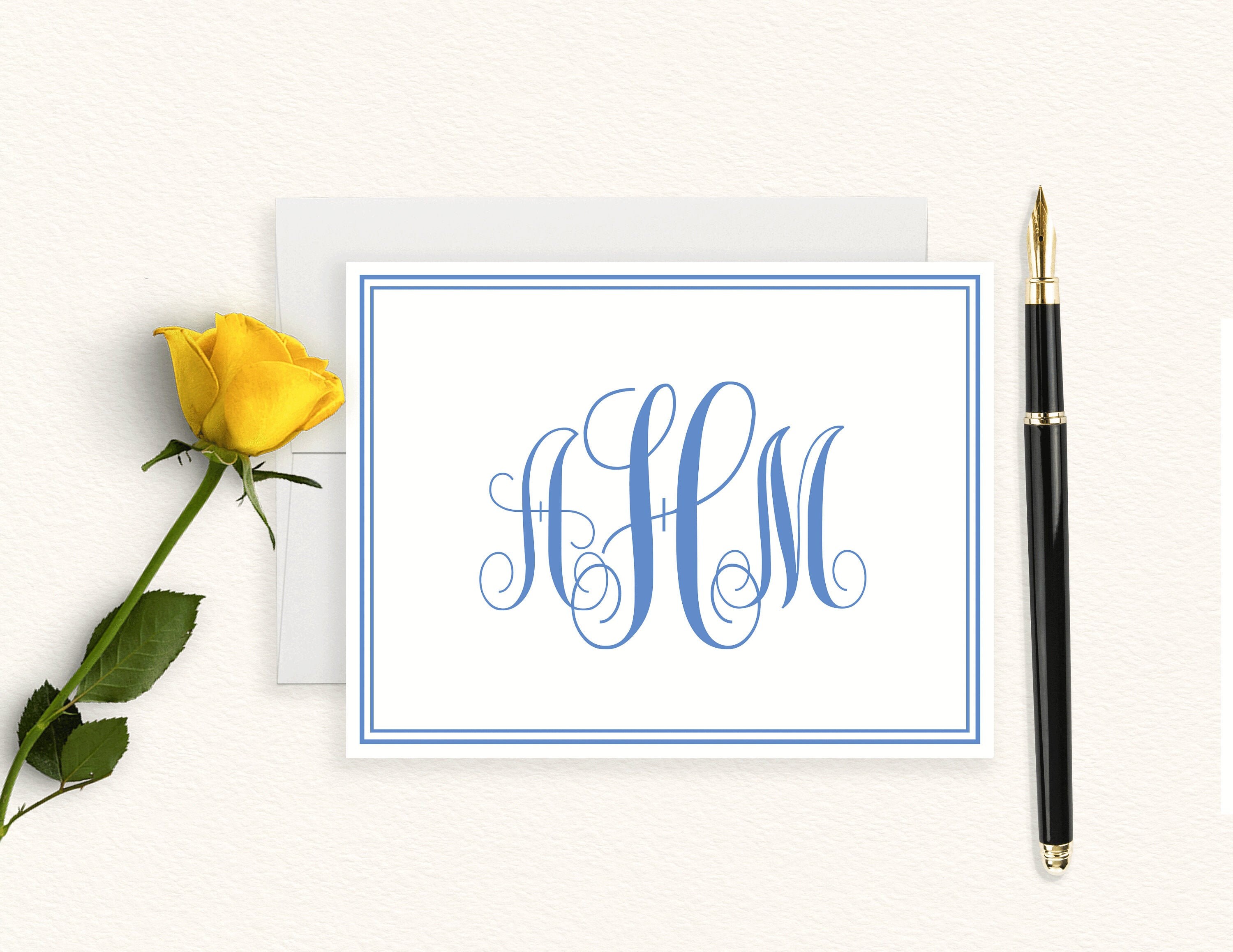 Monogrammed Personalized Stationery Personalised Initials - Etsy