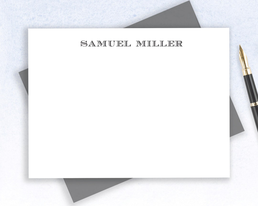 Personalized Stationery for Men, Mens Stationary, Mens Notecards ...