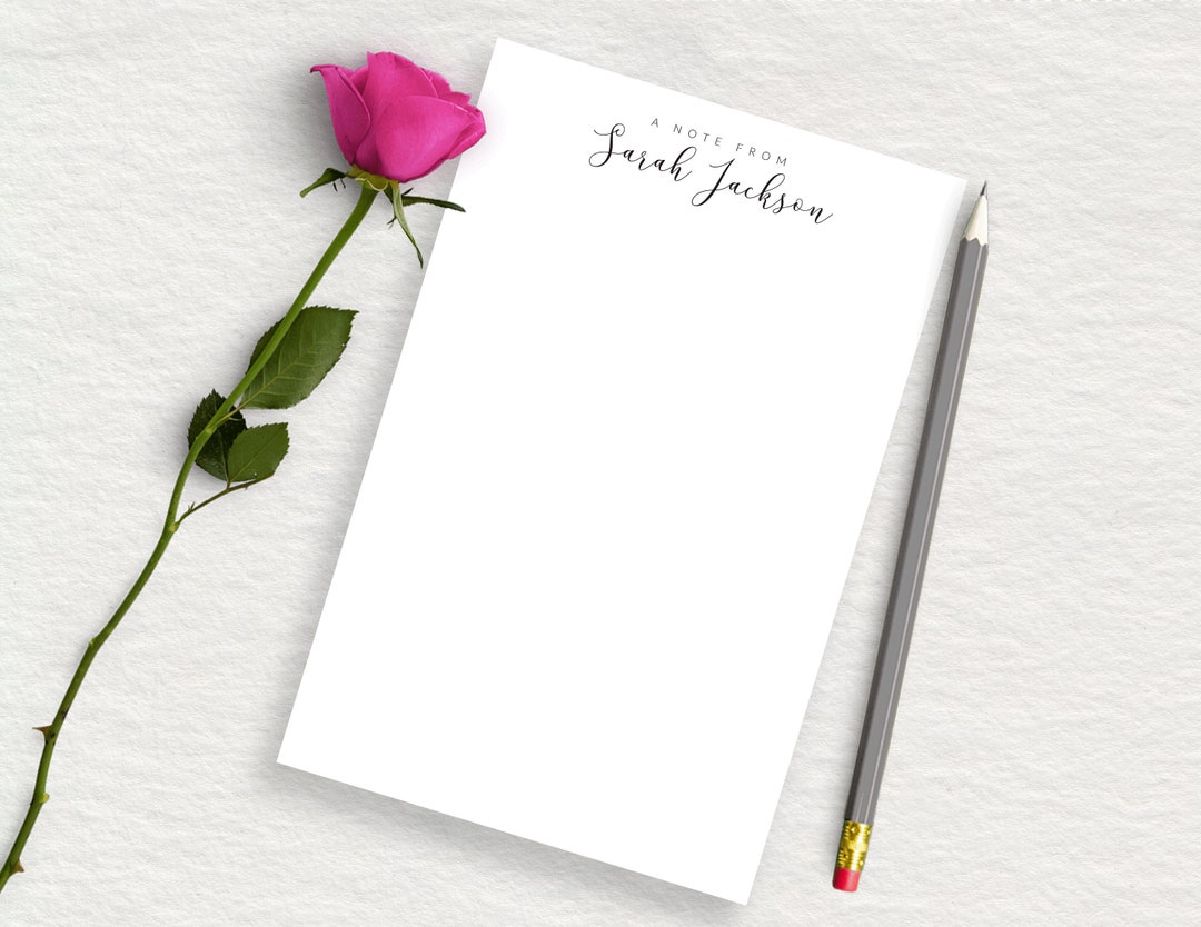 Personalized Notepad, Personalized Stationery, Stationary, A Note From ...