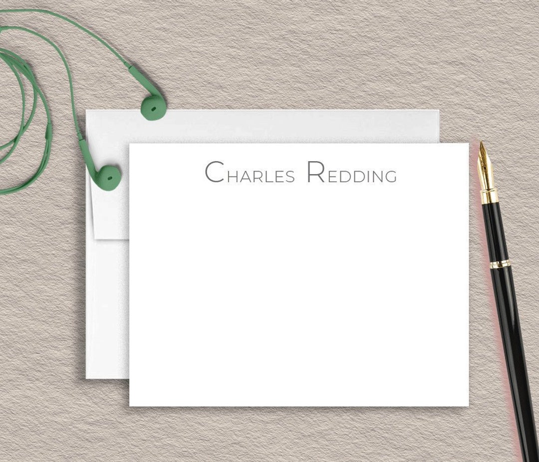 Personalized Stationery for Men, Mens Stationary, Mens Notecards ...