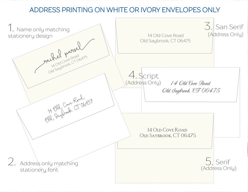 Return Address Printing Custom Envelopes Personalized | Etsy