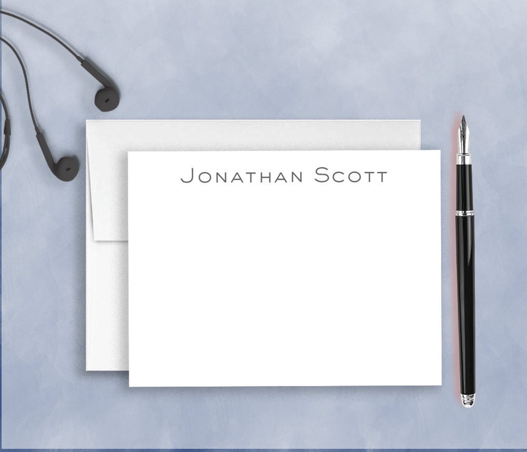 Personalized Stationery for Men, Mens Stationary, Mens Notecards ...