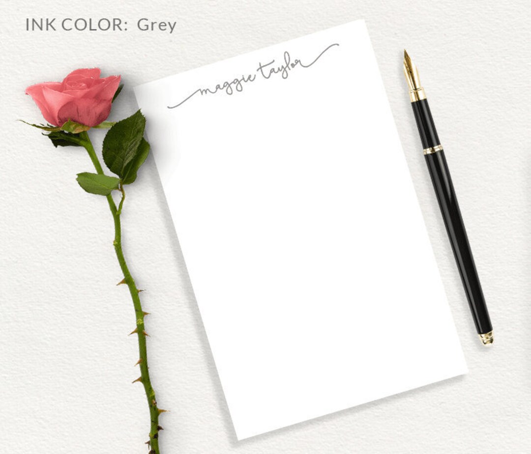 Personalized Modern Notepad, Personalized Calligraphy Notepad With ...
