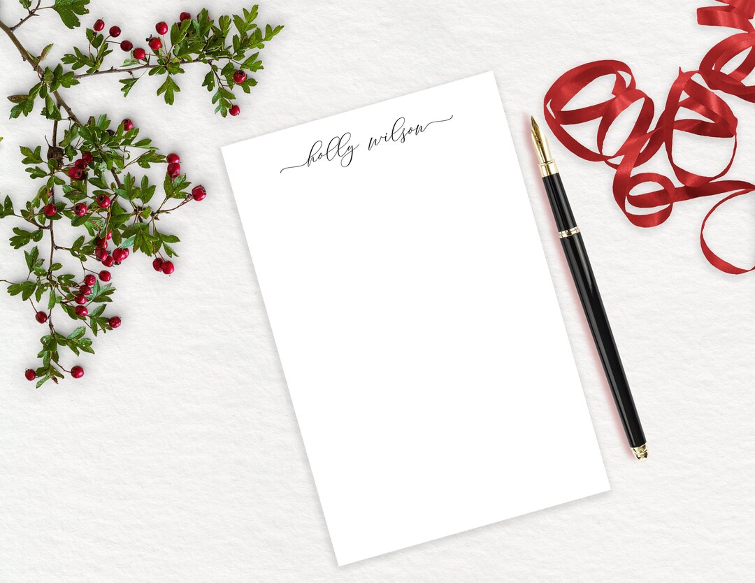 Custom Calligraphy Writing Pad - Personalized Stationery Gift for ...