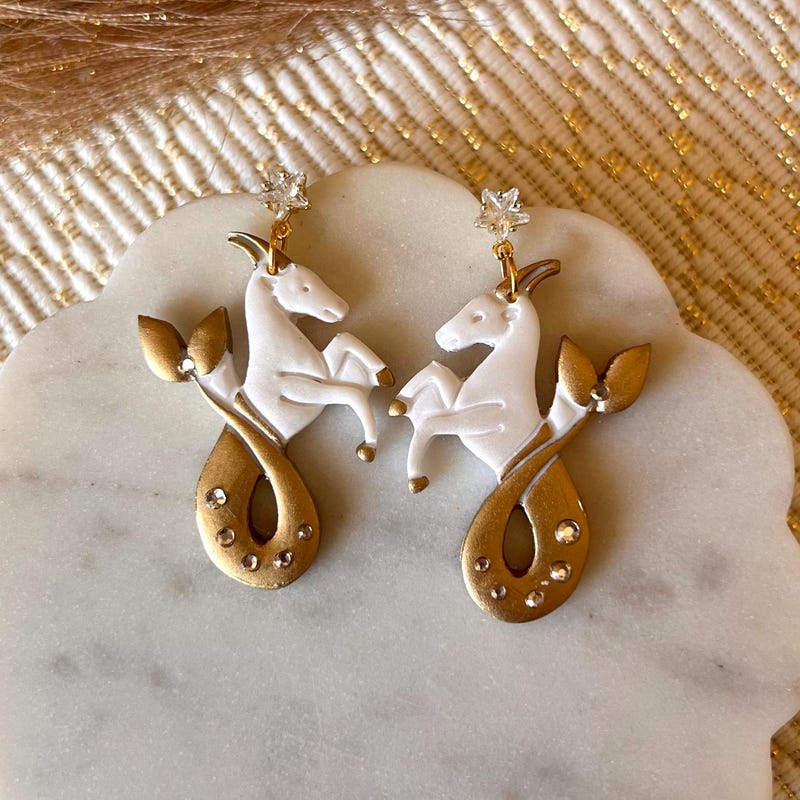 Capricorn Earrings - Etsy