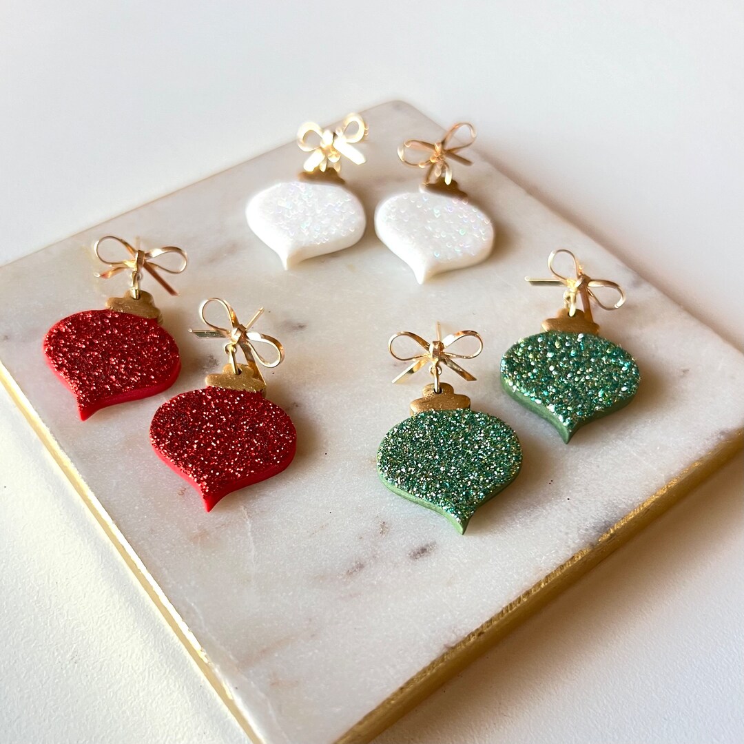 Ornament Earrings - Christmas Earrings - Holiday Earrings - Etsy