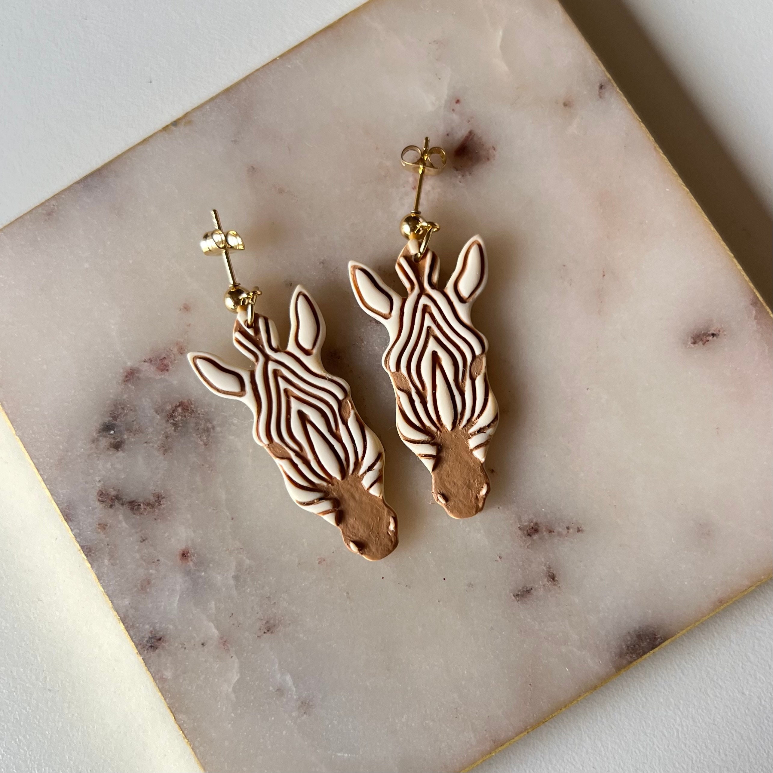Safari Animal Earrings - Zebra Earrings - Cheetah Earrings - Etsy