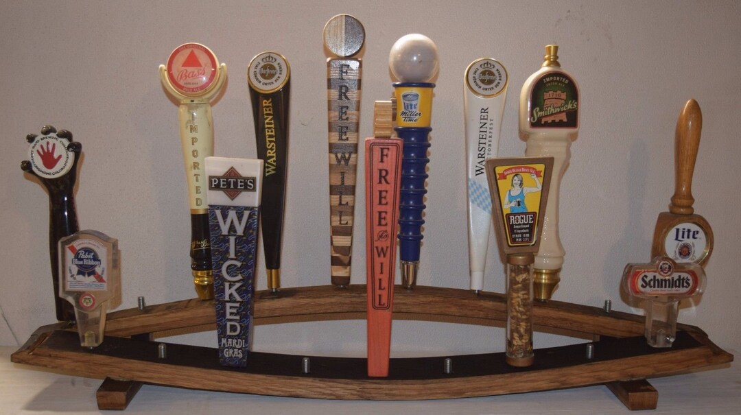 Oak Whiskey Barrel Stave Beer Tap Handle Display - 19 Handle 2 Tier - Etsy