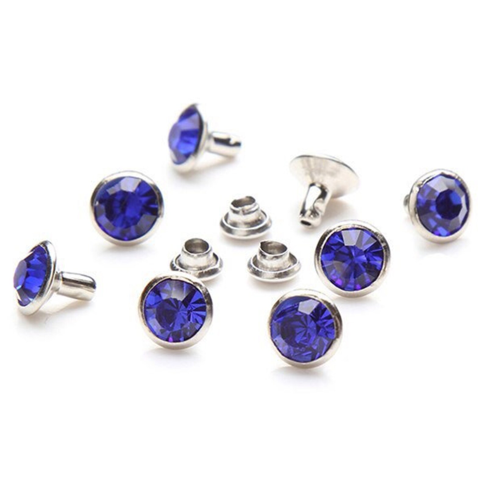 Colored Crystal Rivets 8mm 20pc Glass Gemstone Rivets for | Etsy