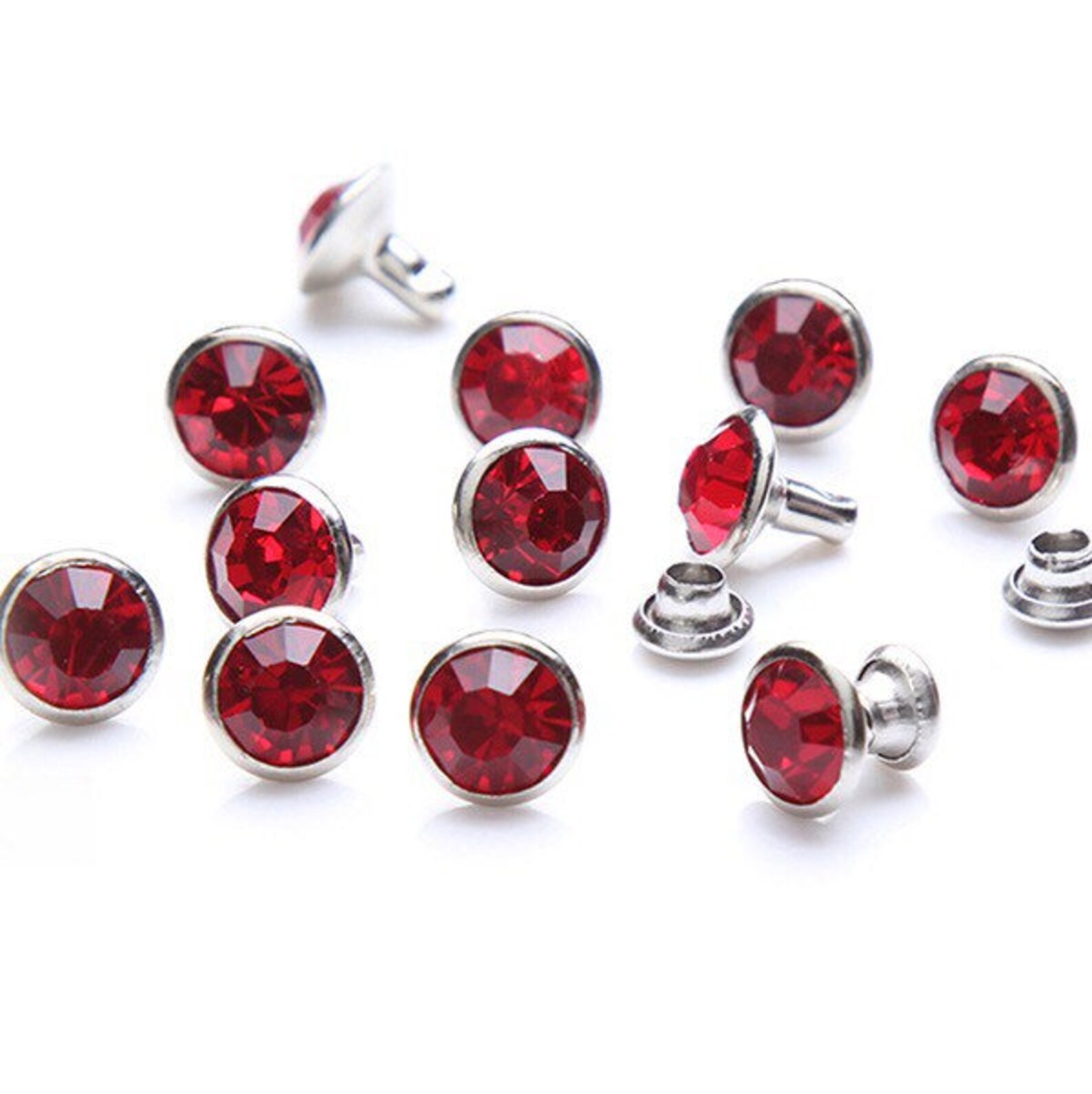 Birthstone Rivets 6mm Crystal Rivets 20pc Garnet Rivets | Etsy
