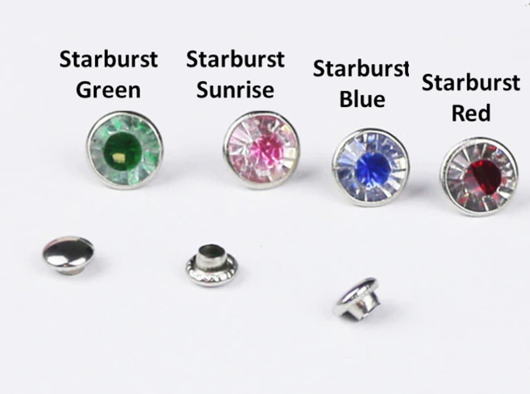 Crystal Rivets Rhinestone Rivets Colored Glass Gemstone Rivets ...