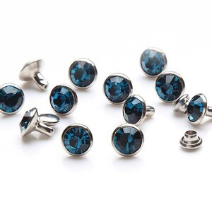 Birthstone Rivets 6mm Crystal Rivets 20pc Garnet Rivets Amethyst Rivets ...