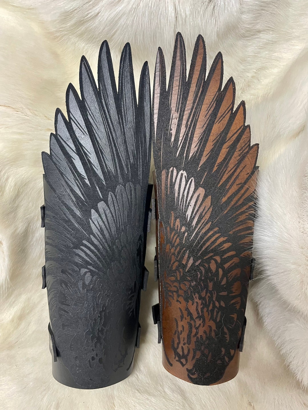 Wing Bracers Leather Armor Cosplay Arm Guards - Etsy