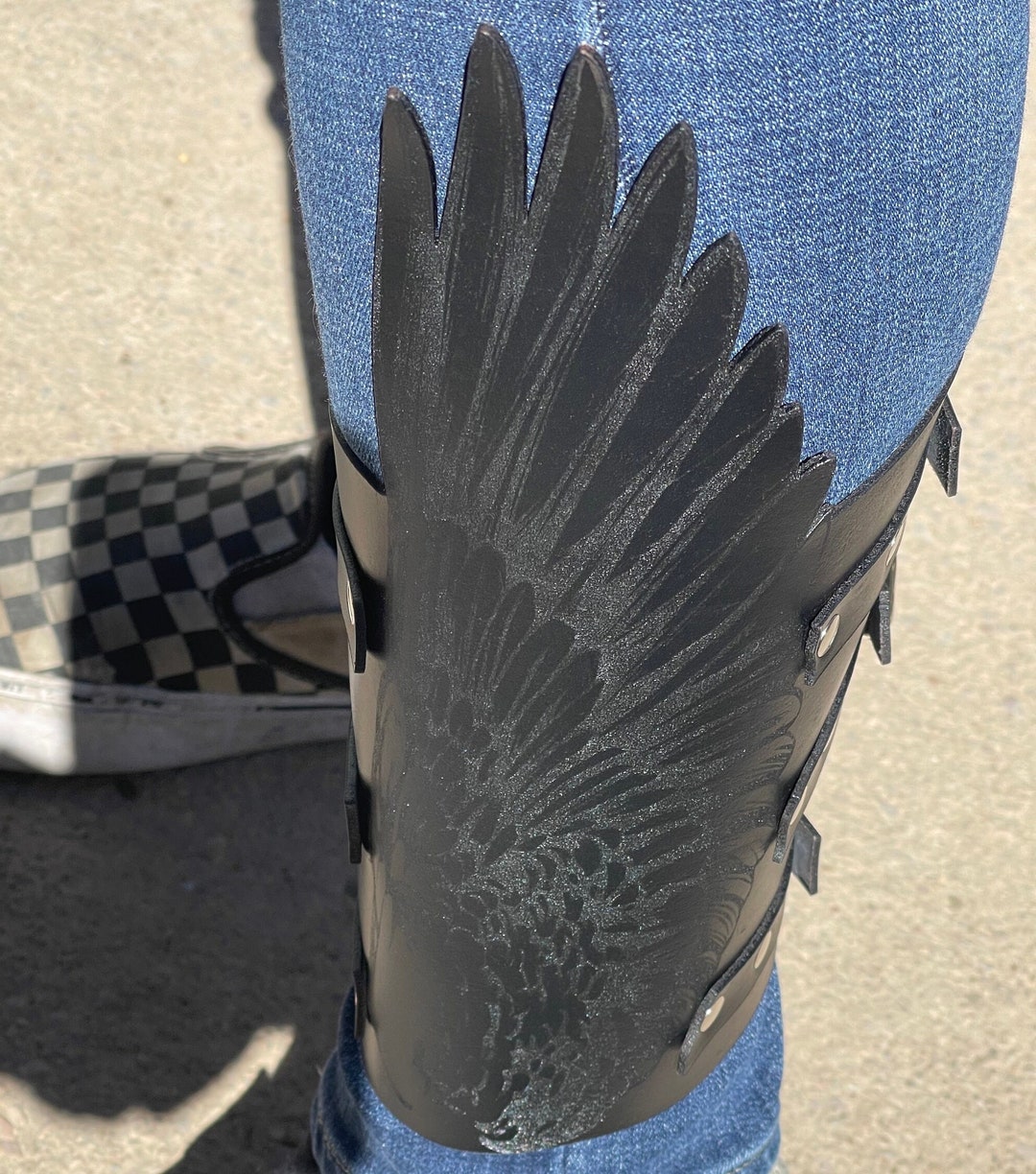 Wing Shin Guards Leather Armor Cosplay Shin Guards - Etsy