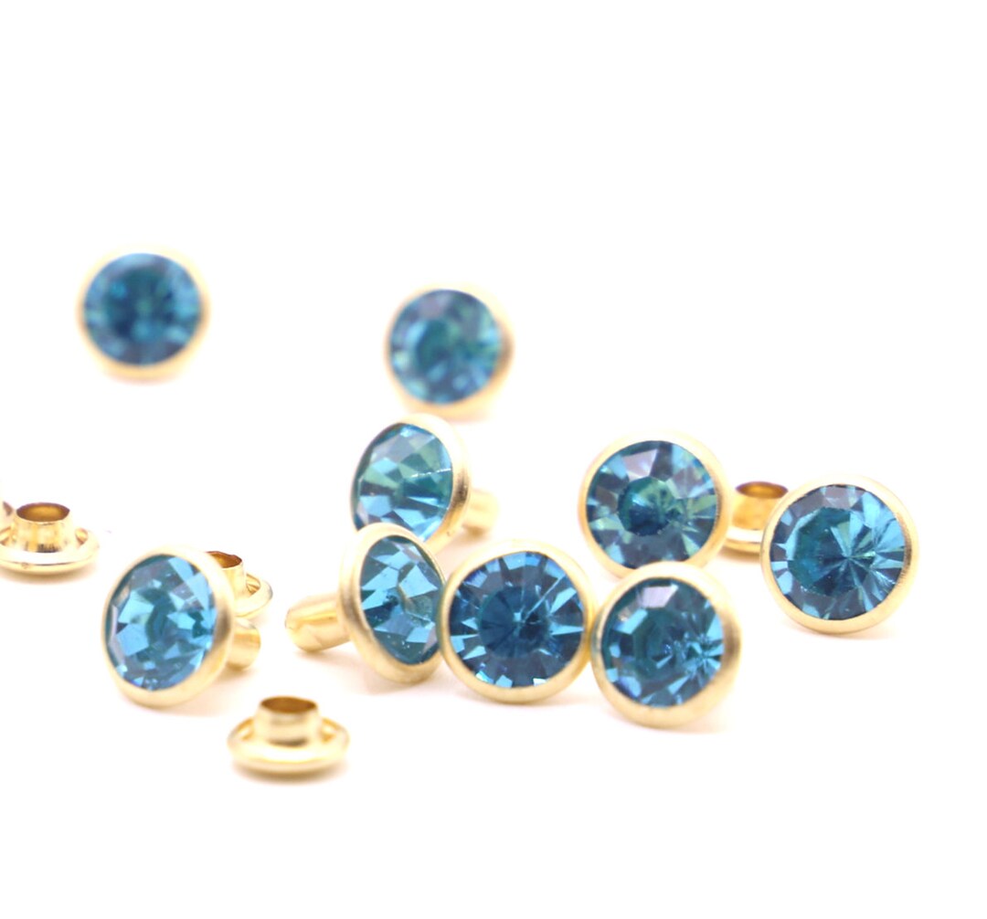Gold Post Crystal Rivets 8mm Colored Crystal Rivets Gold Post Bulk ...