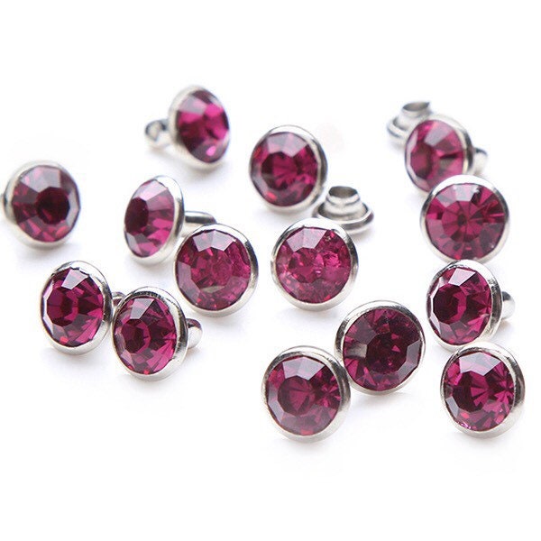 Colored Crystal Rivets 8mm 20pc Glass Gemstone Rivets for | Etsy