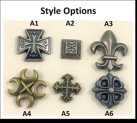 4 Decorative Rivets CROSS OF TEMPLER Gilded Decorative Rienes Templar ...