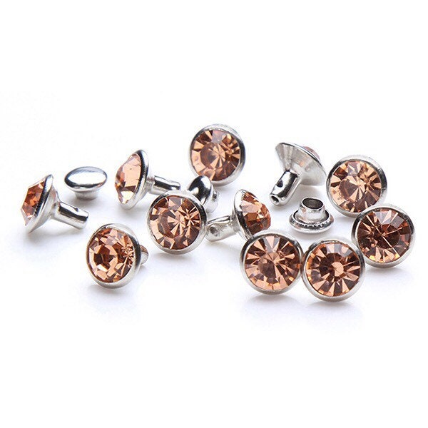 Colored Crystal Rivets 8mm 20pc Glass Gemstone Rivets for | Etsy