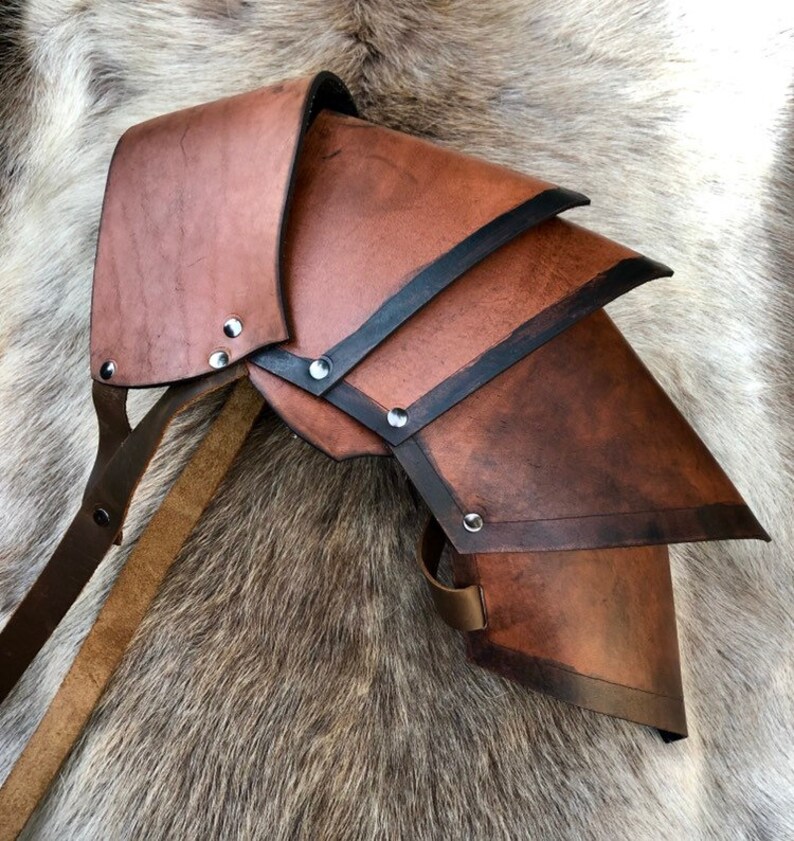 Gladiator Shoulder Pauldron Shoulder Armor Mens Leather - Etsy