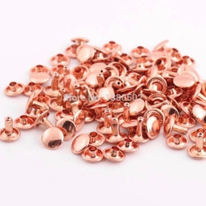 Rose Gold Rivets 50ct Cap Rivets Stud Fasteners Small Medium Large ...
